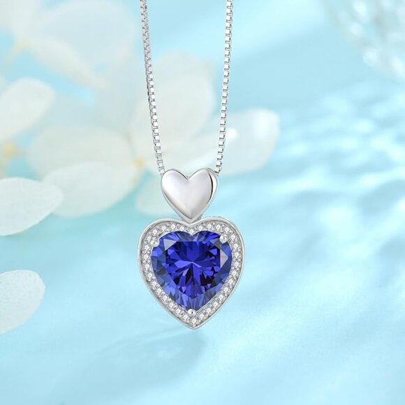 Jewelry | Love Heart December Birthstone Pendant Necklace 925 Sterling ...